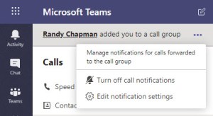 Group Call Pickup and Delegation in Microsoft Teams