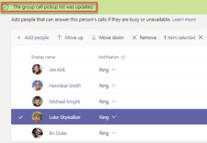Group Call Pickup and Delegation in Microsoft Teams