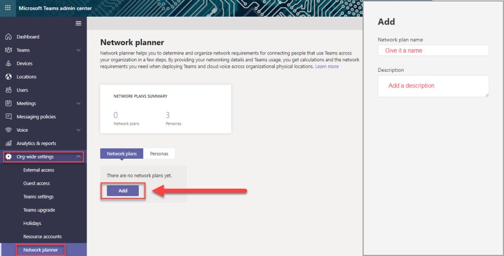 New Microsoft Teams Network Planner