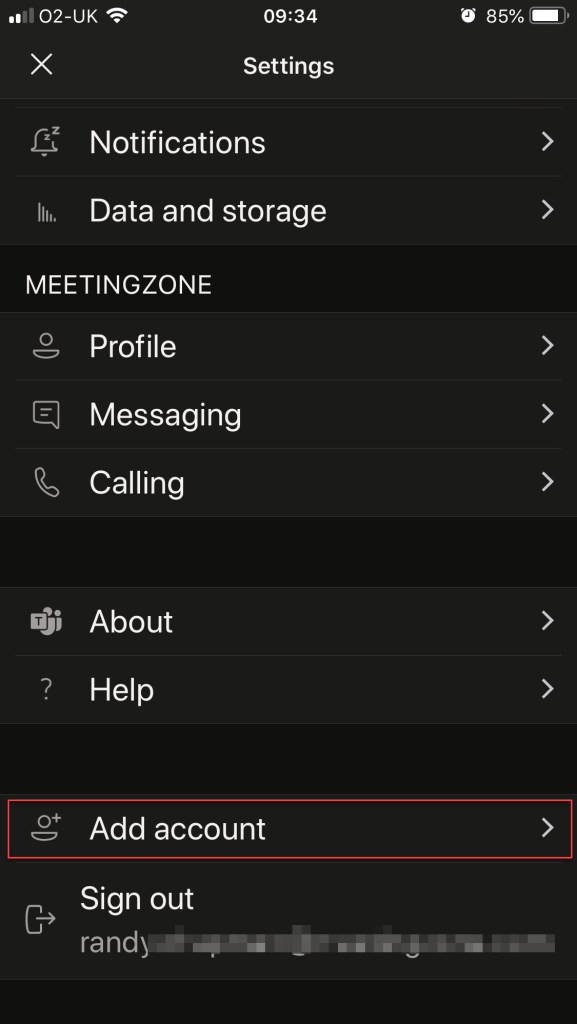 Add a Second Account to the Teams Mobile App