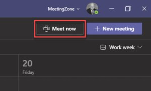 Meet Now in Microsoft Teams