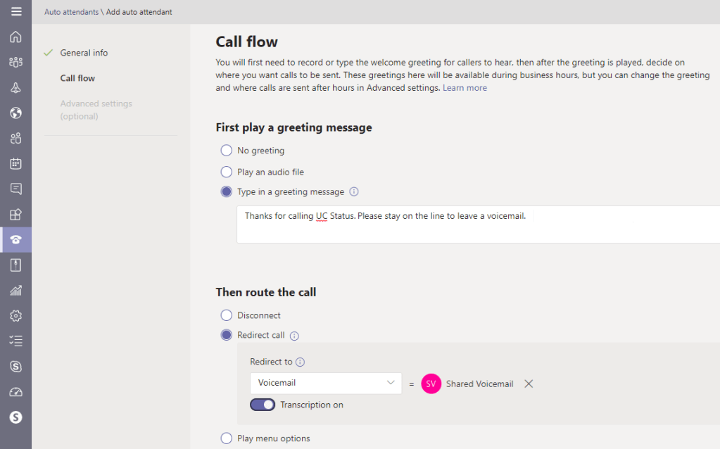 Microsoft Teams Auto Attendants and Shared Voicemail