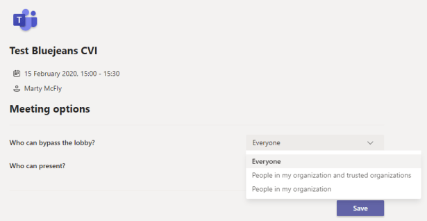 Microsoft Teams Cloud Video Interop with Bluejeans