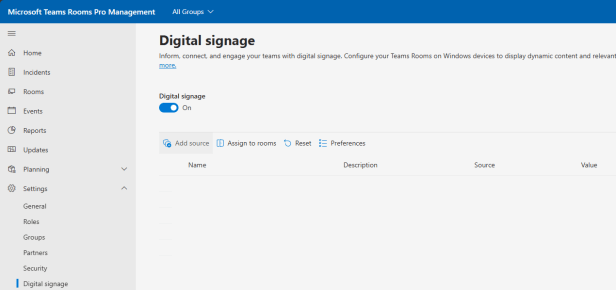 Digital Signage on Microsoft Teams Rooms