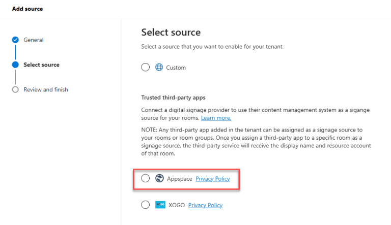 Digital Signage on Microsoft Teams Rooms
