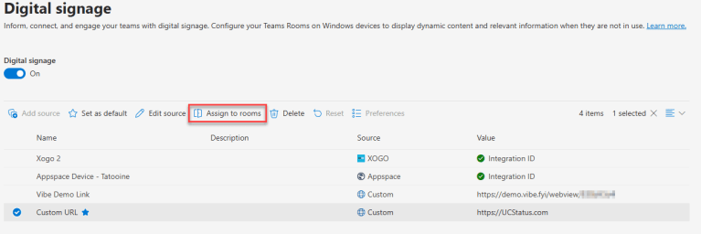 Digital Signage on Microsoft Teams Rooms